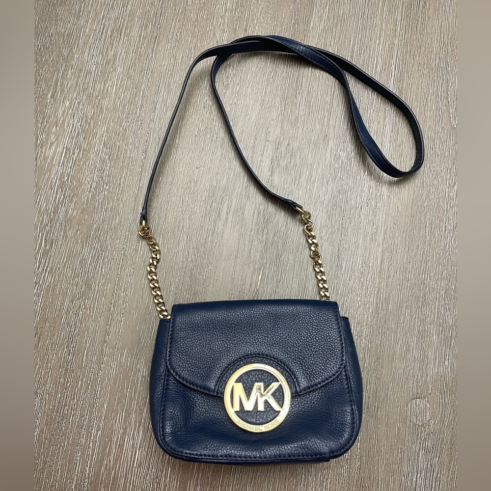 Michael Kors Crossover Body Navy Blue Purse - Gem